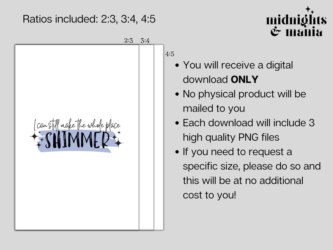 I Can Still Make the Whole Place Shimmer | Lyric Wall Art Digital ...