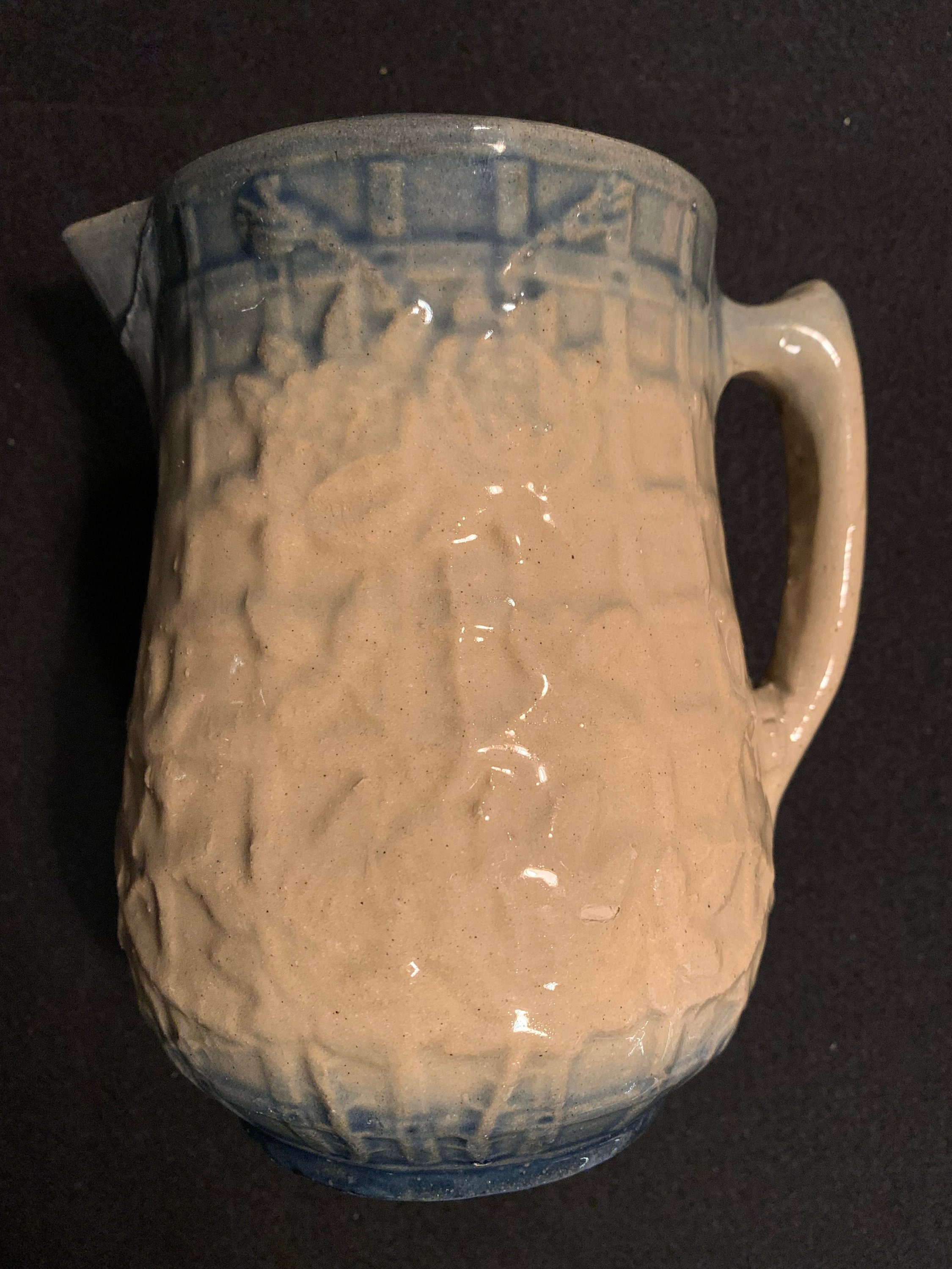 Blue and White Stoneware "rose on Trellis" Pitcher - Etsy