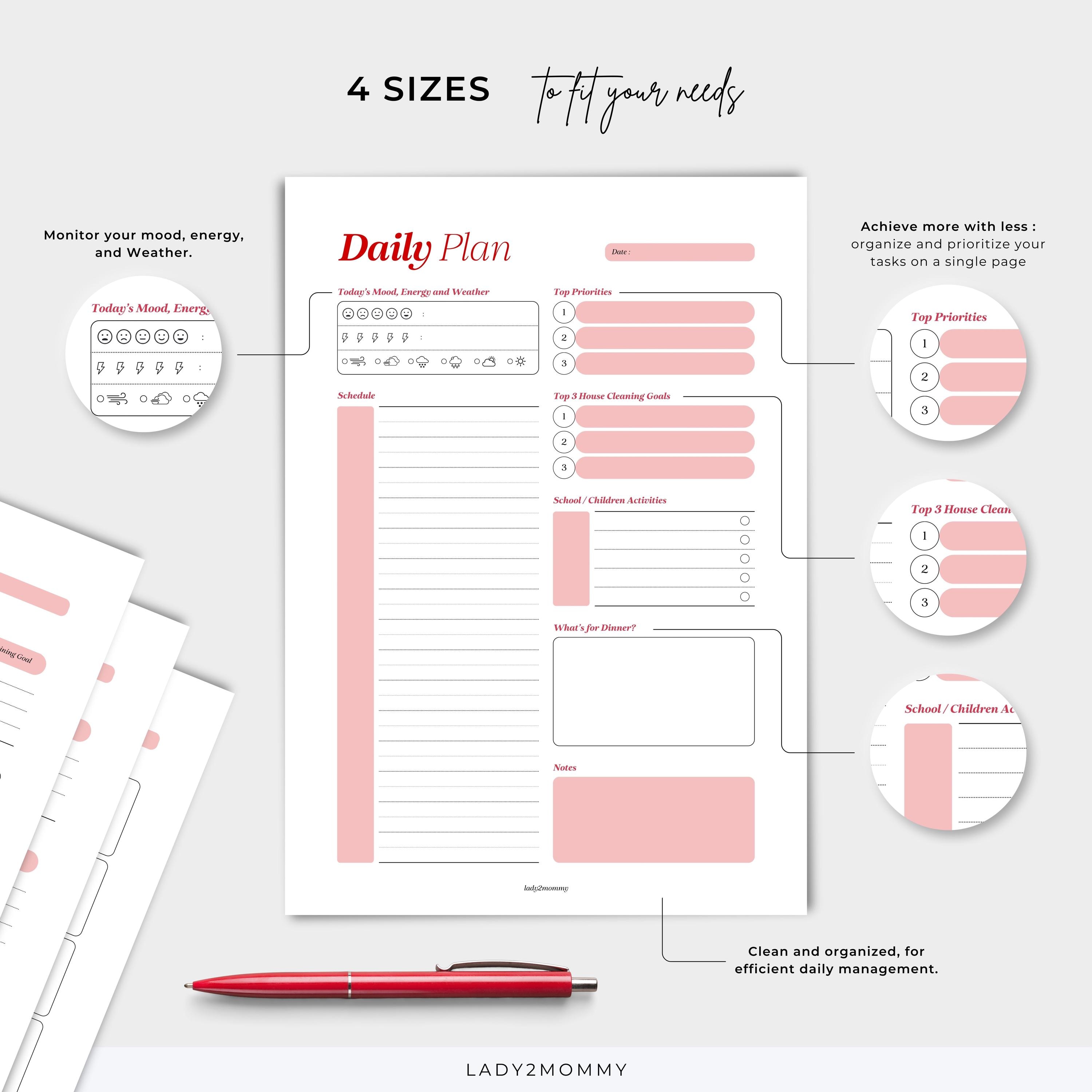 Busy Mom Printable Planner | Daily Schedule, Stay-at-home Mom Life ...