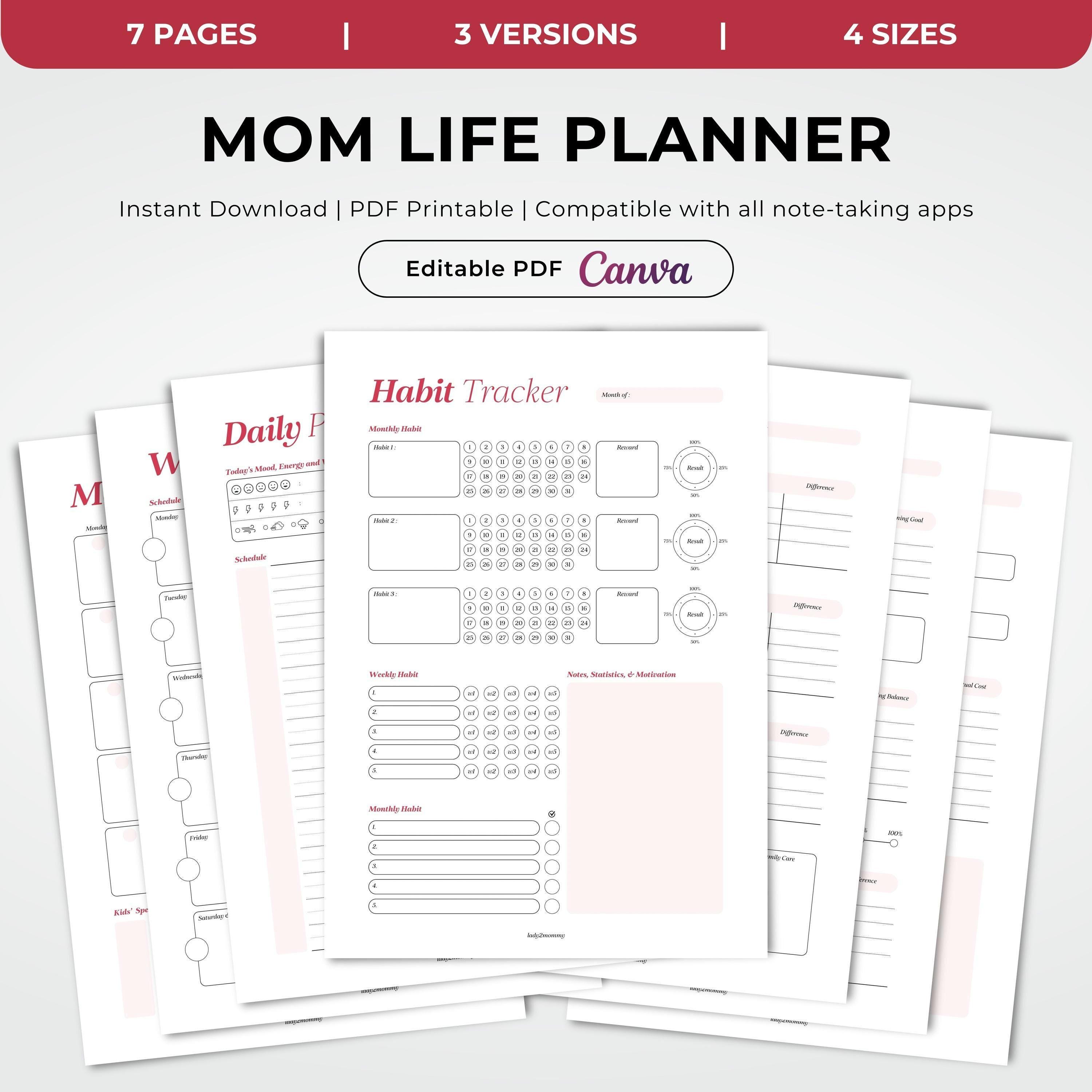 Busy Mom Printable Planner | Daily Schedule, Stay-at-home Mom Life ...