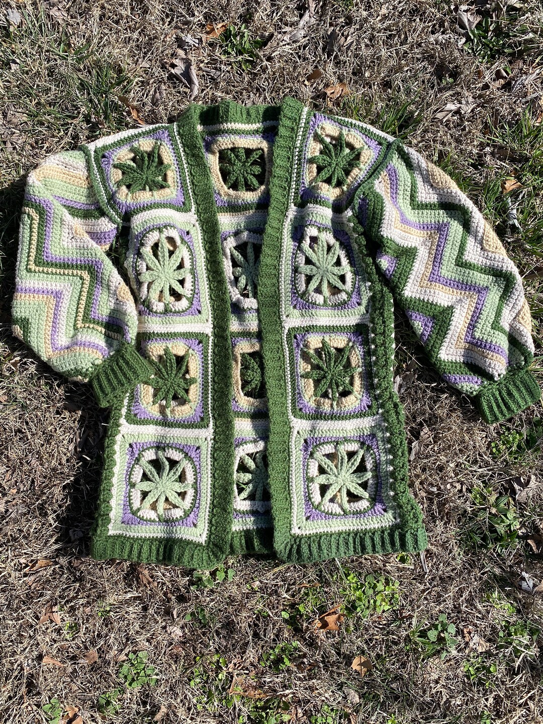 Cannabis Leaf Cardigan and Set - Etsy