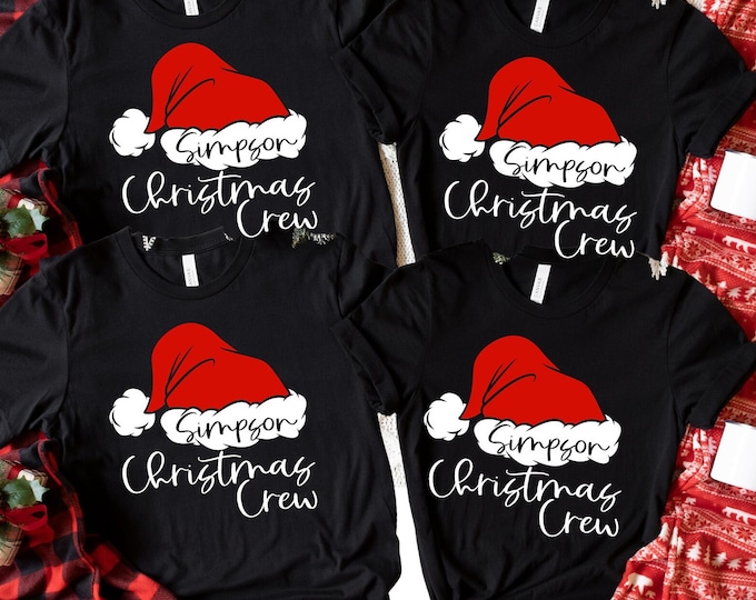 SALE!! Personalized Santa Hat Christmas Crew Matching Family Pajama ...