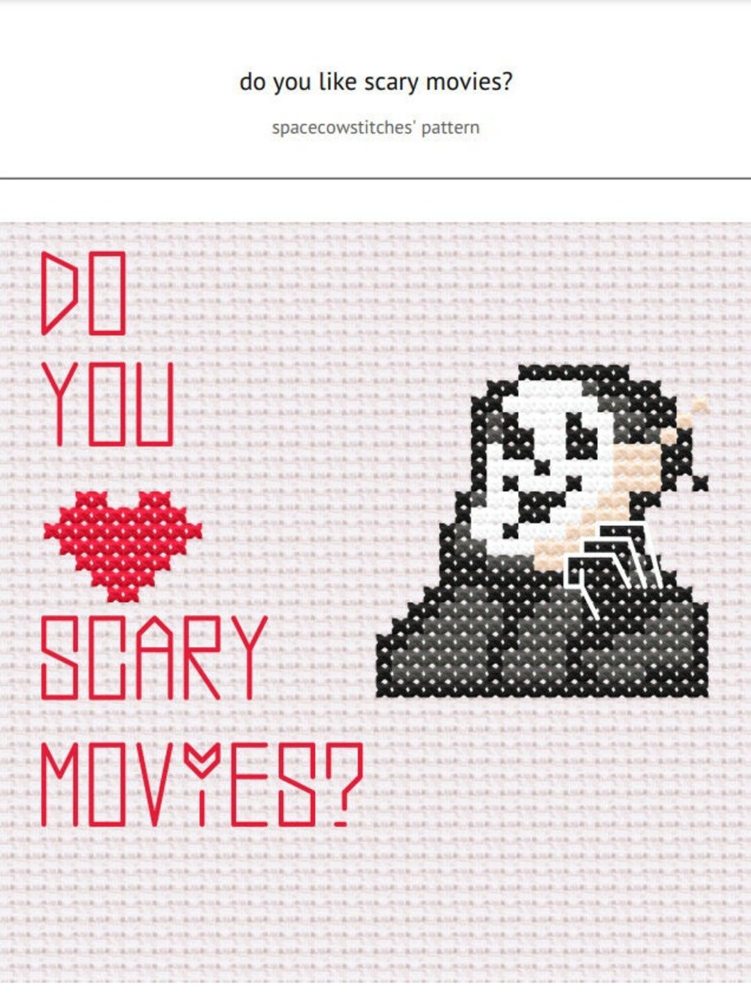 Ghostface Cross Stitch Pattern: Do You Like Scary Movies? Scream - Etsy