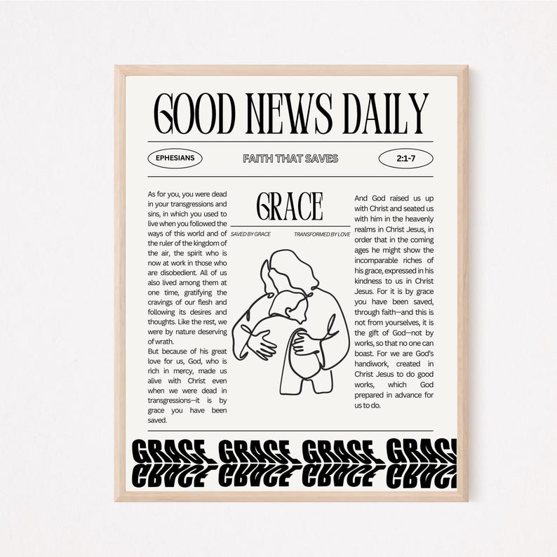 Christian Trendy Newspaper Wall Decor Christian Good News Aesthetic ...