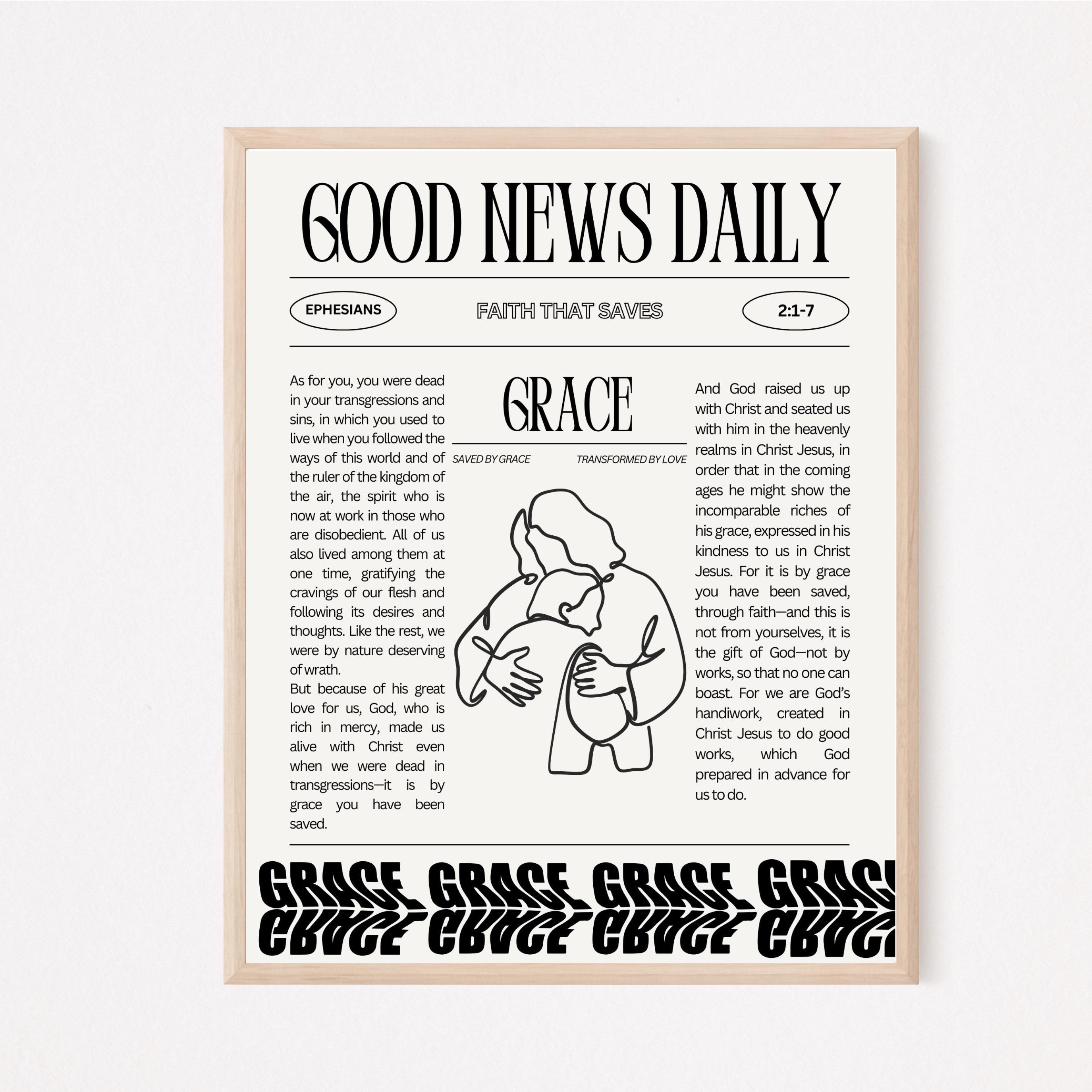 Christian Trendy Newspaper Wall Decor Christian Good News Aesthetic ...