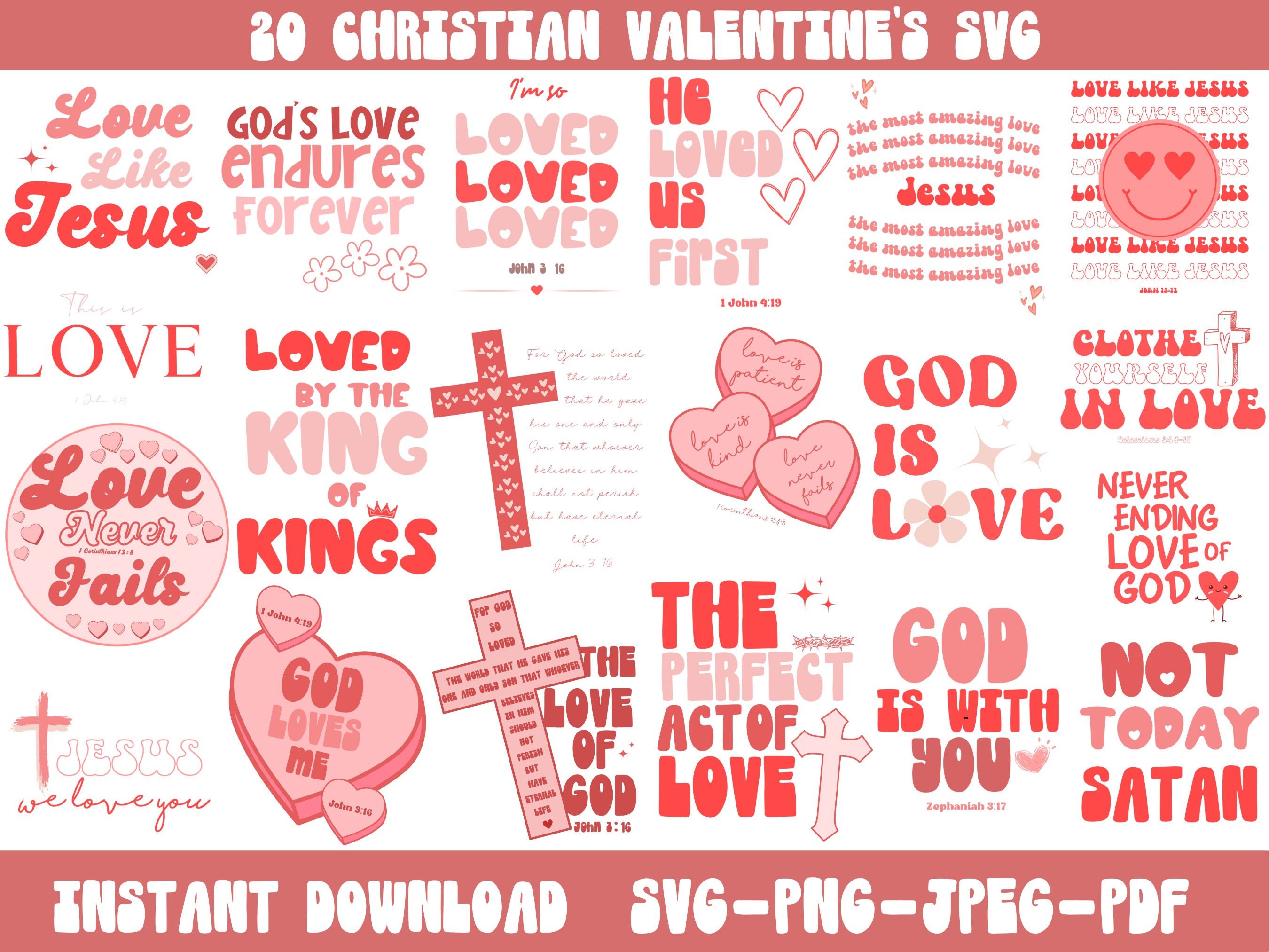 Christian Valentines Day Svg Png Bundle / Love Like Jesus Svg / Faith ...