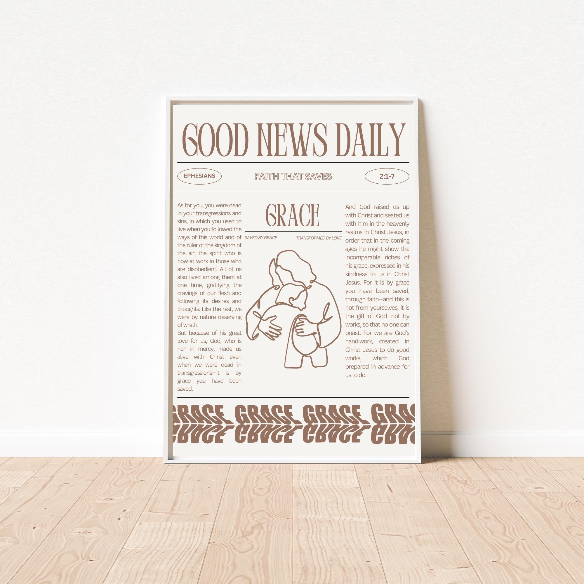 Christian Trendy Newspaper Wall Decor Christian Good News Aesthetic ...