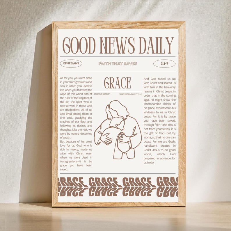 Christian Trendy Newspaper Wall Decor Christian Good News Aesthetic ...