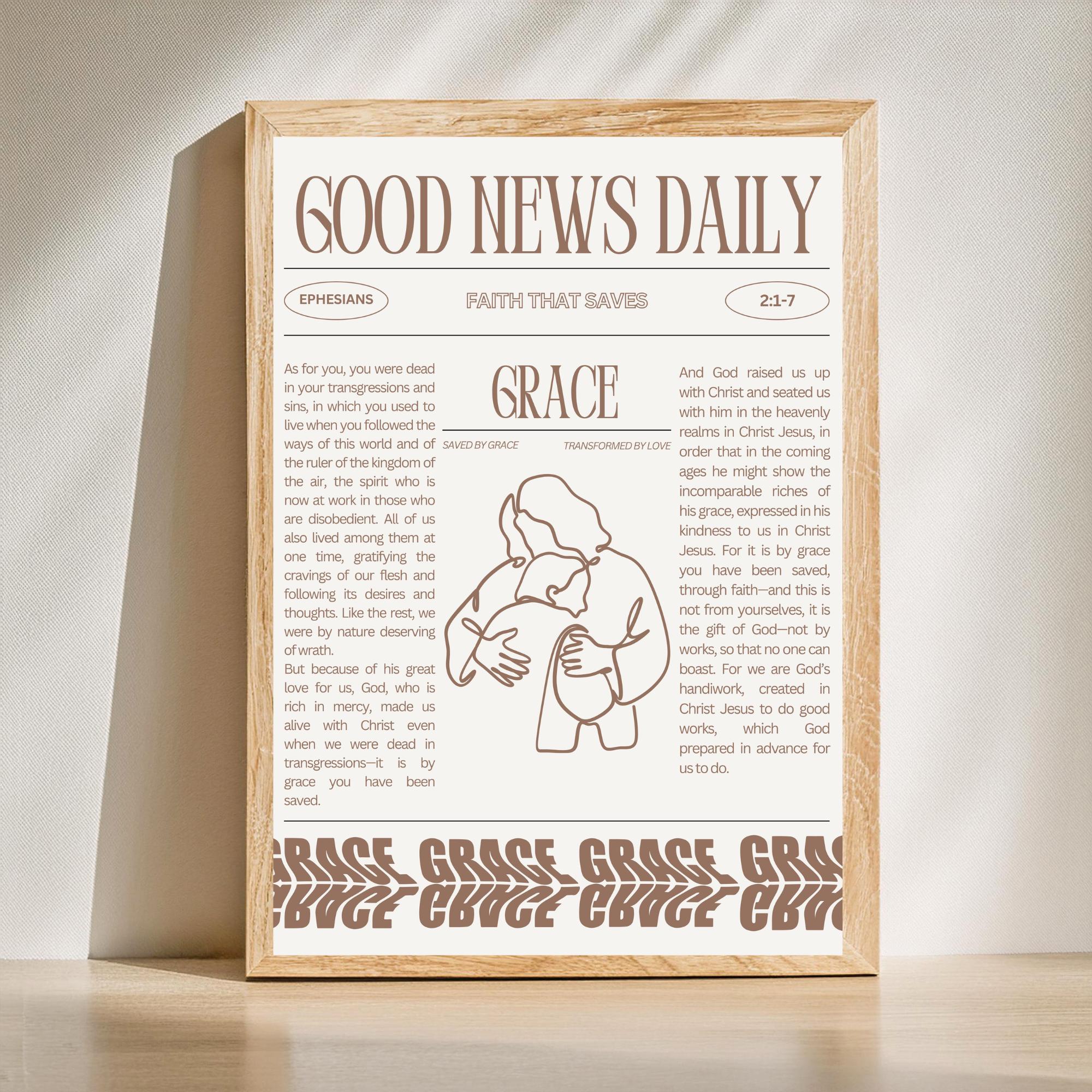 Christian Trendy Newspaper Wall Decor Christian Good News Aesthetic ...
