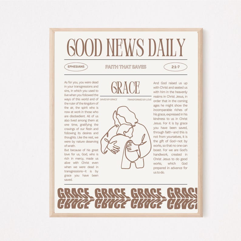 Christian Trendy Newspaper Wall Decor Christian Good News Aesthetic ...
