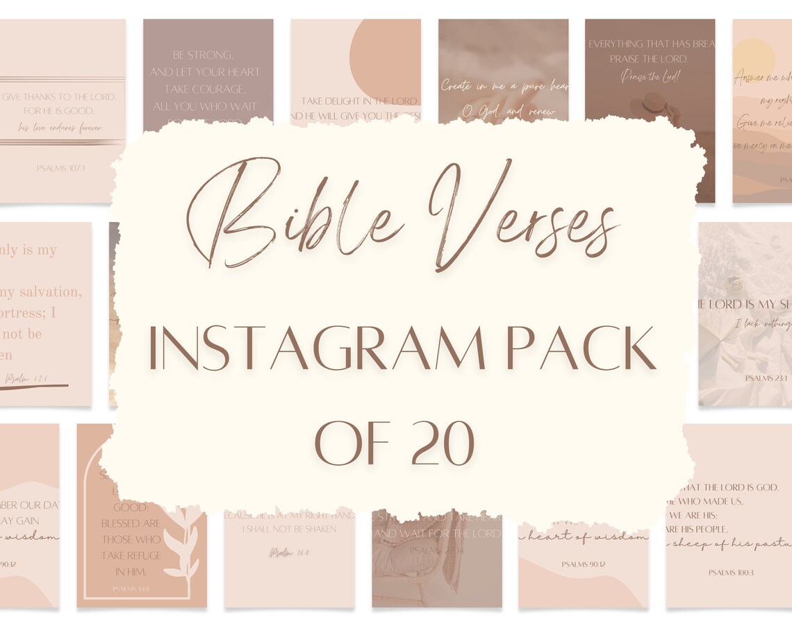 Instagram Post Pack 20 Christian Bible Verse Templates for Instagram ...
