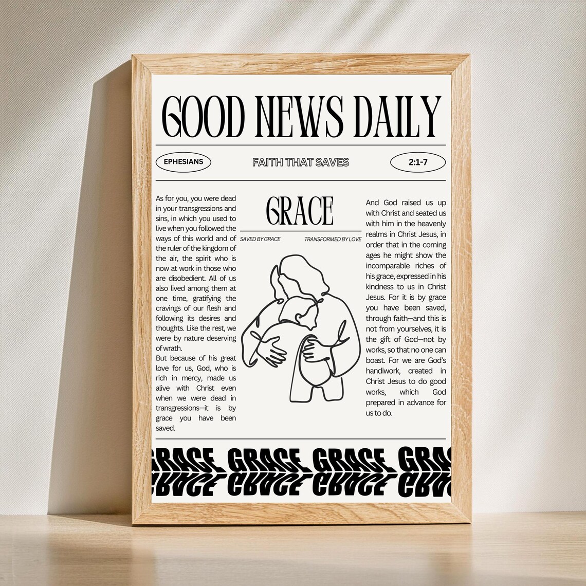 Christian Trendy Newspaper Wall Decor Christian Good News Aesthetic ...