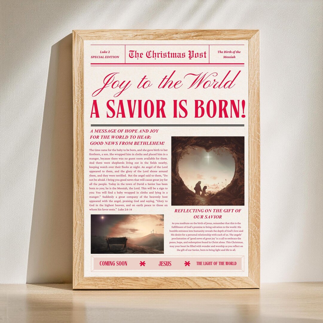 Christmas Trendy Newspaper Christmas Holiday Wall Decor Christian Good ...