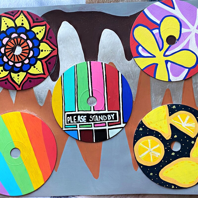 Painted Cd - Etsy