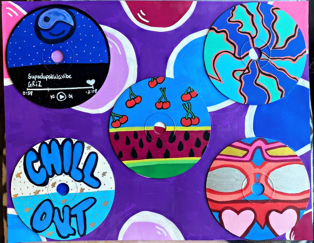Hand-painted CD Wall Art - Etsy