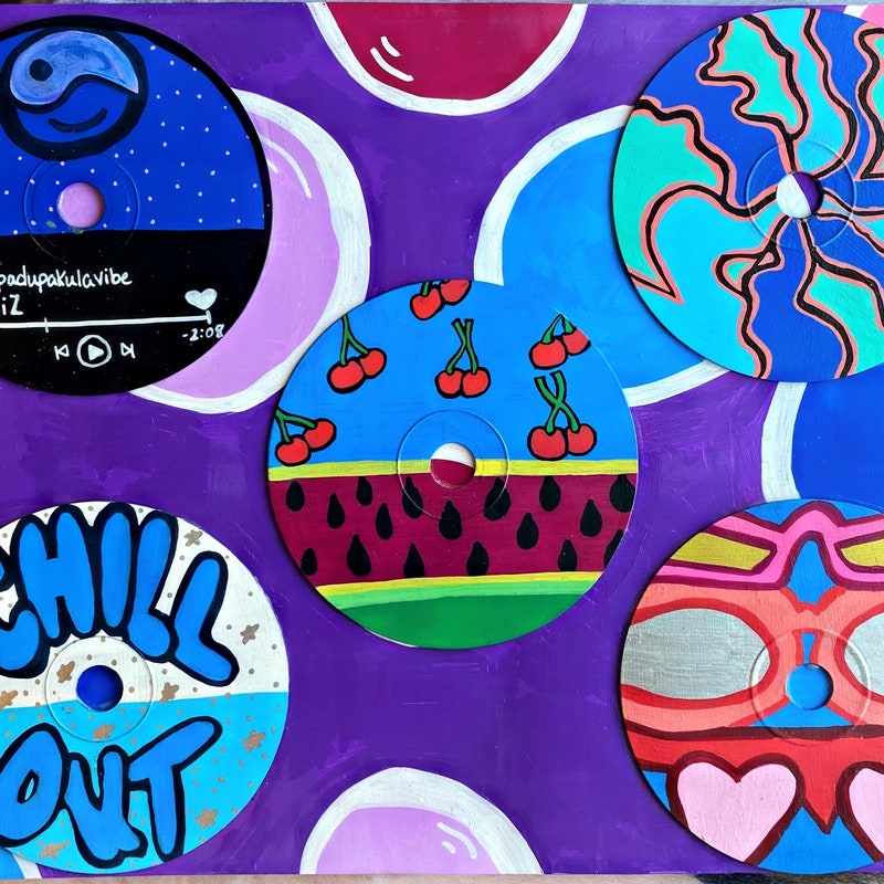 Painted Cd - Etsy