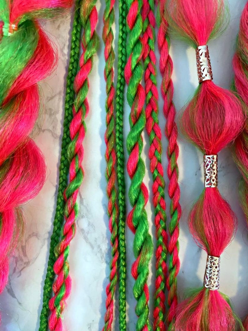 Watermelon Summer Festival Braids Extensions - Etsy