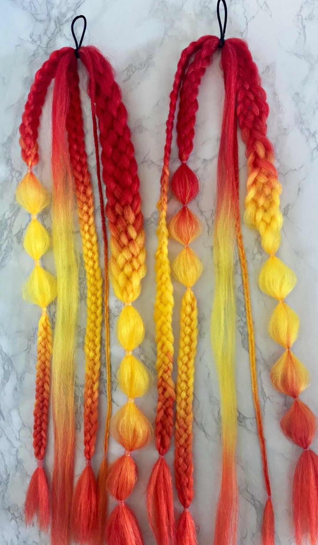 Pyro Pigtails Festival Braids Extensions - Etsy