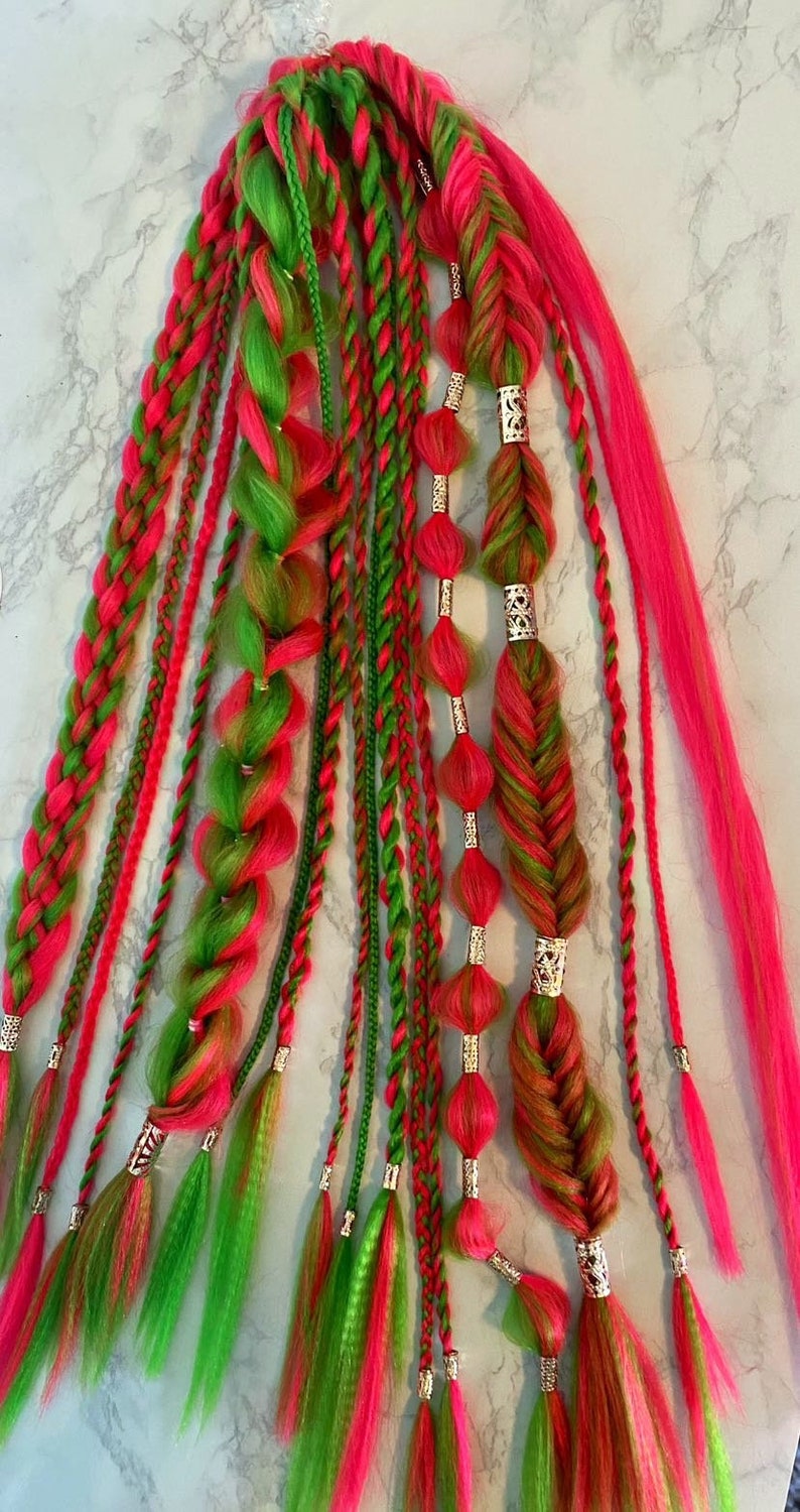 Watermelon Summer Festival Braids Extensions - Etsy