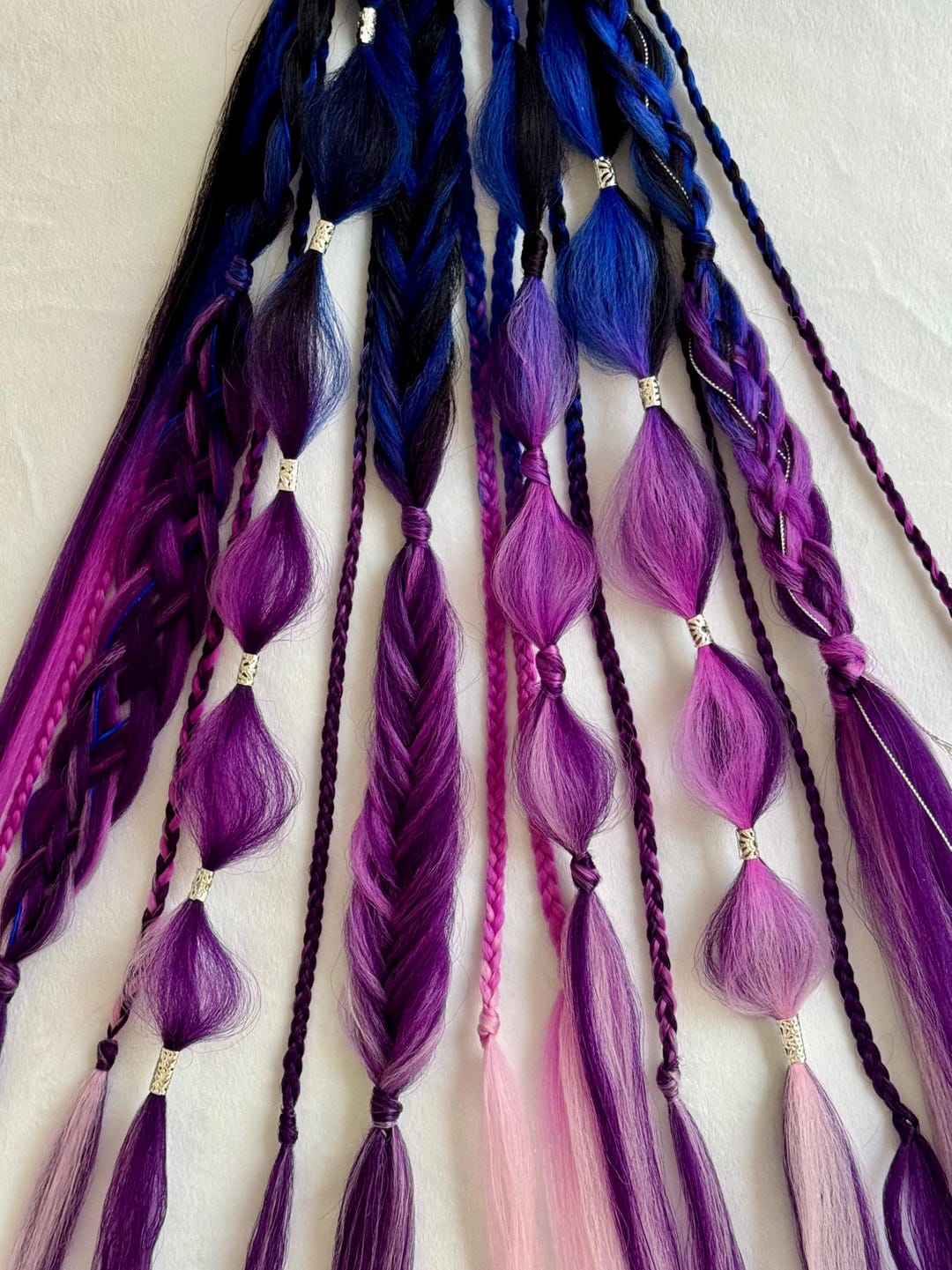 Dancing at Twilight Festival Rave Braids, Purple & Blue Ombré Synthetic ...