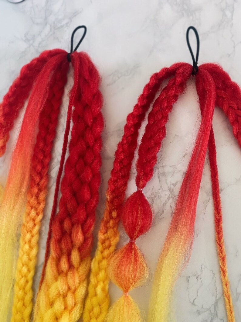 Pyro Pigtails Festival Braids Extensions - Etsy