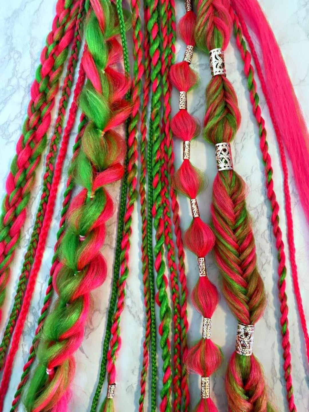 Watermelon Summer Festival Braids Extensions - Etsy