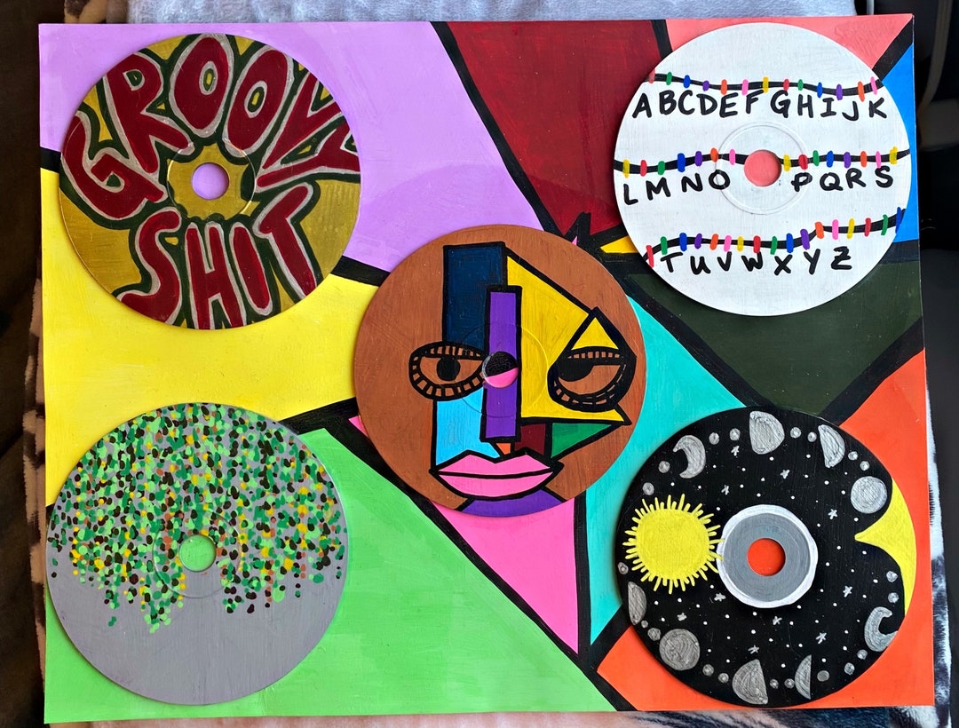 Hand-painted CD Wall Art - Etsy