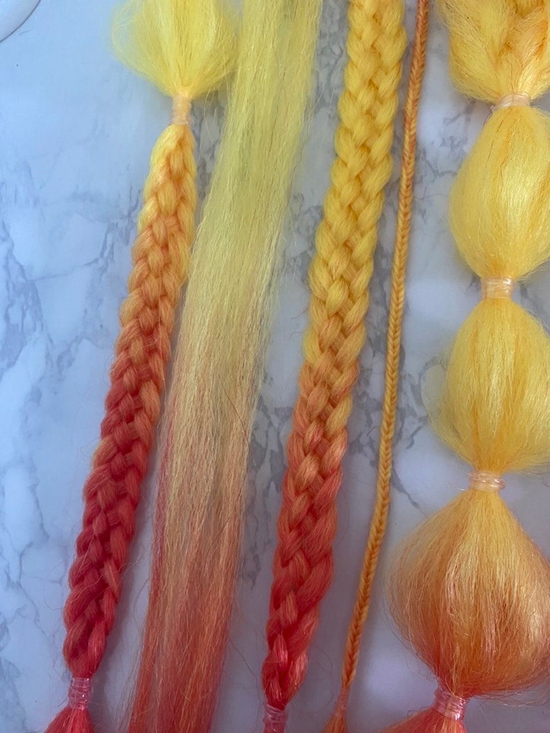 Pyro Pigtails Festival Braids Extensions - Etsy