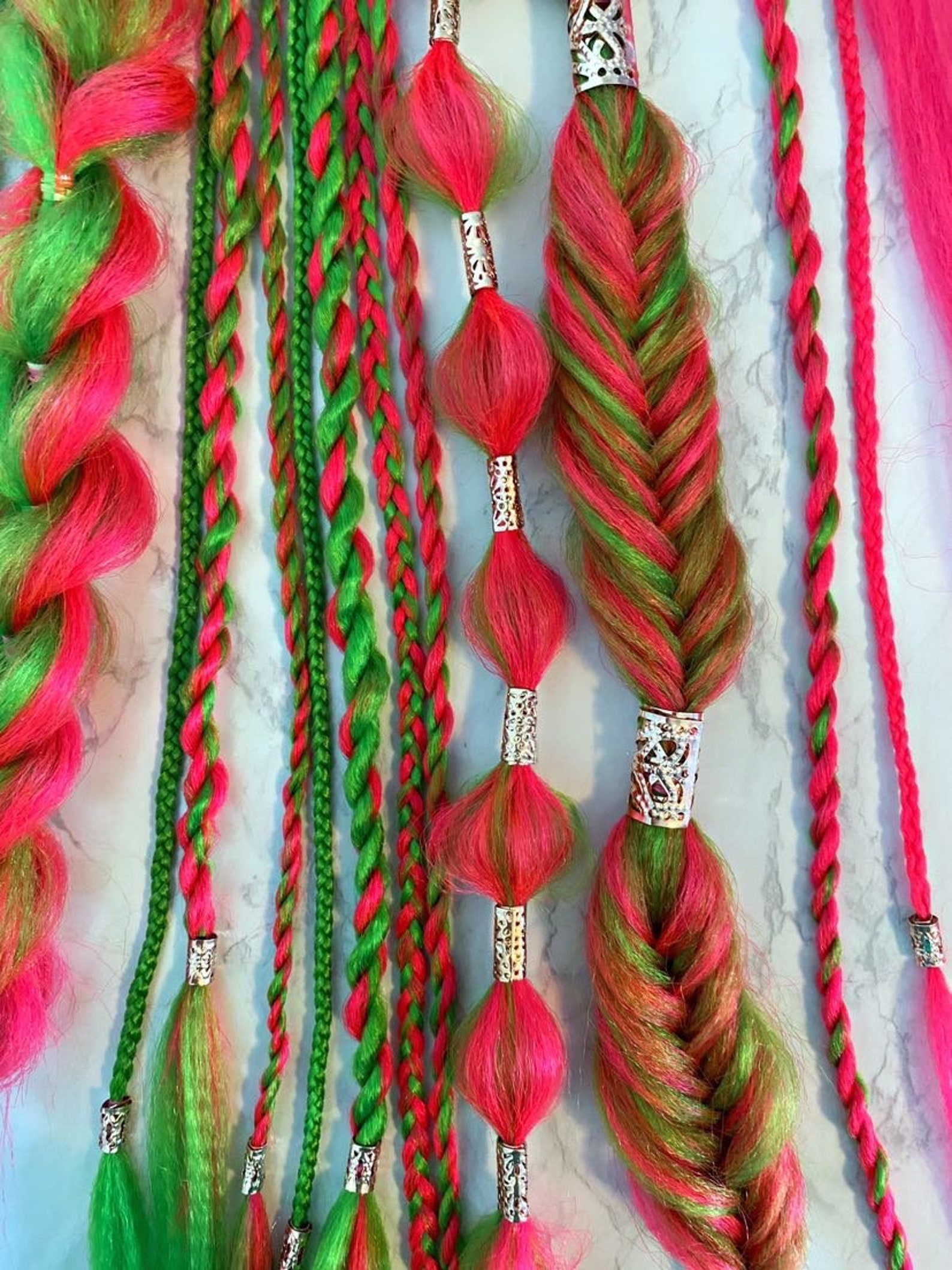 Watermelon Summer Festival Braids Extensions - Etsy