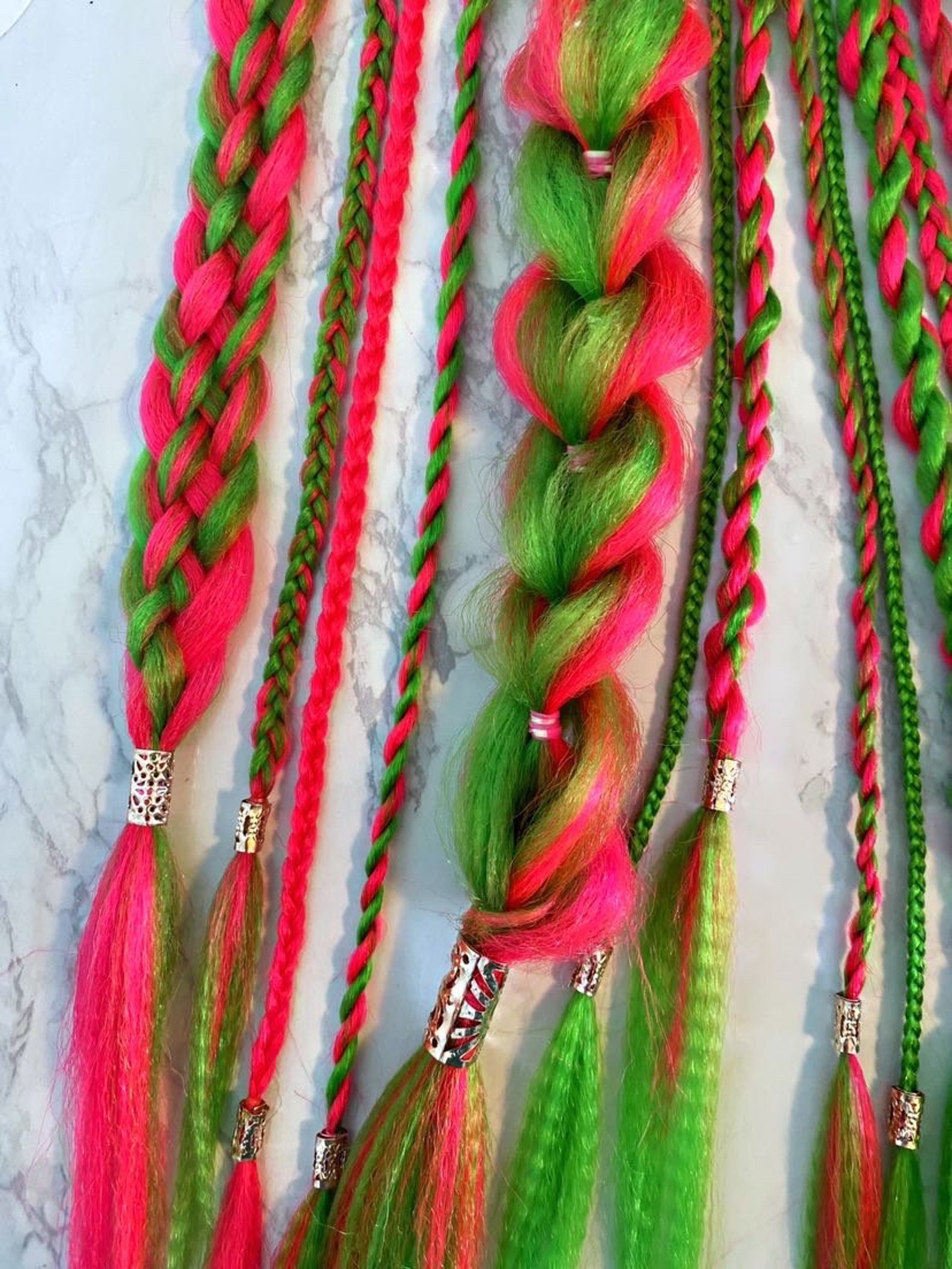 Watermelon Summer Festival Braids Extensions - Etsy