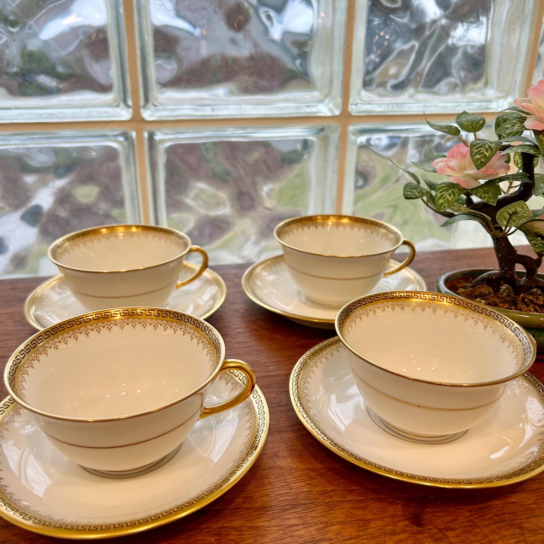 Limoges Elite Works France Tea Cups and Saucer 4 Cups and Saucer - Etsy