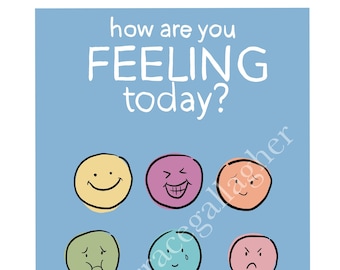 Colorful Children's Emotions Poster | Cute Digital Print Featuring a ...