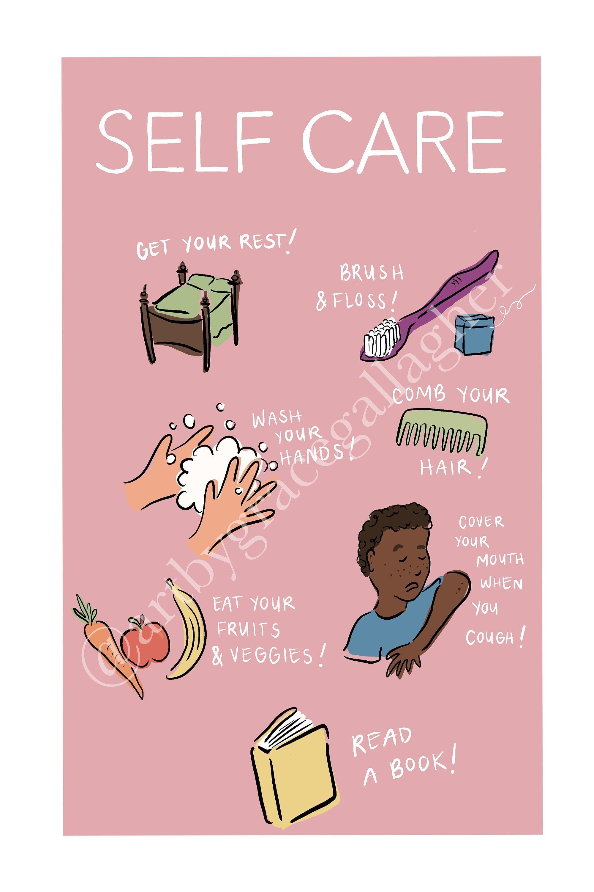 Children s Self Care Poster Etsy Children s Self Care Poster Etsy