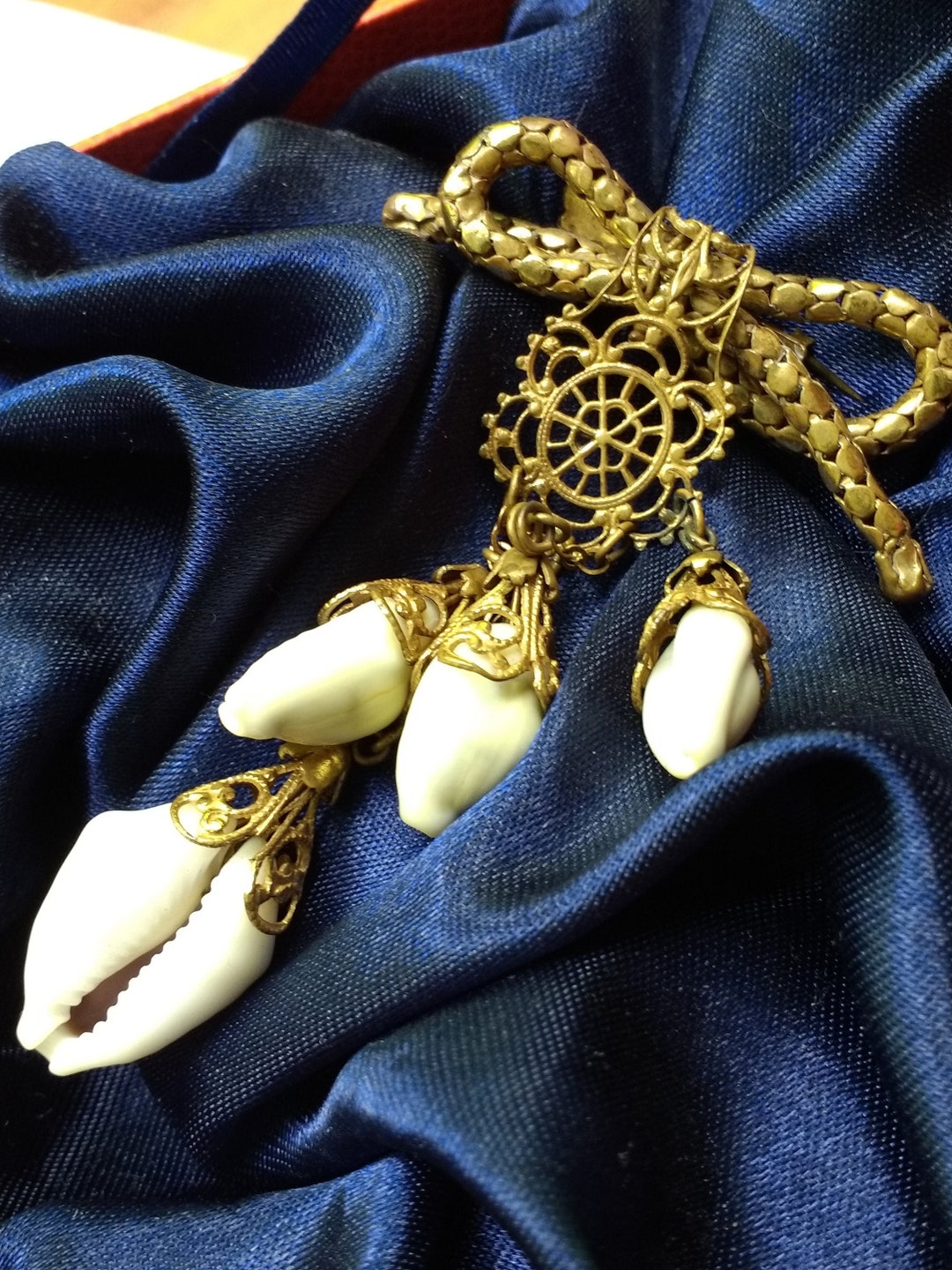 Vintage Brooch of Cowrie Shells Tied up With a Bow - Etsy