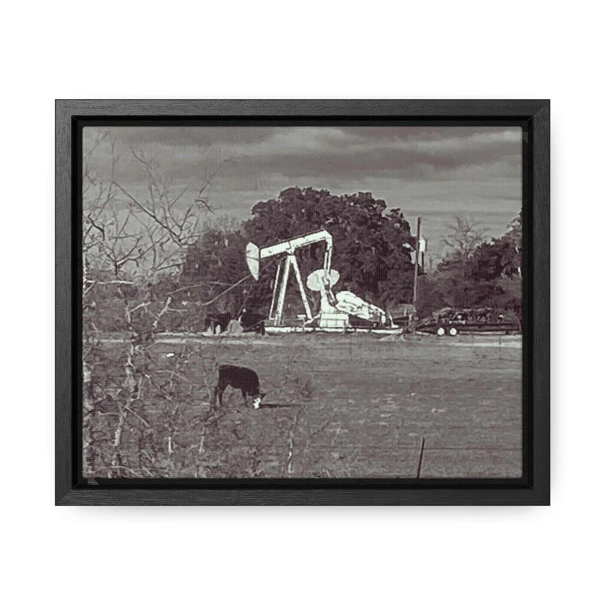 Texas Oil Rig With Cows Gallery Canvas Wraps, Horizontal Frame - Etsy