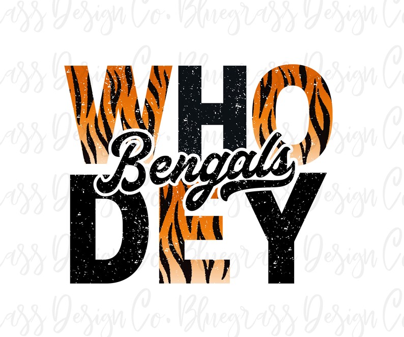 Who Dey Bengals Distressed PNG, 2 Color Options, Digital Download ...