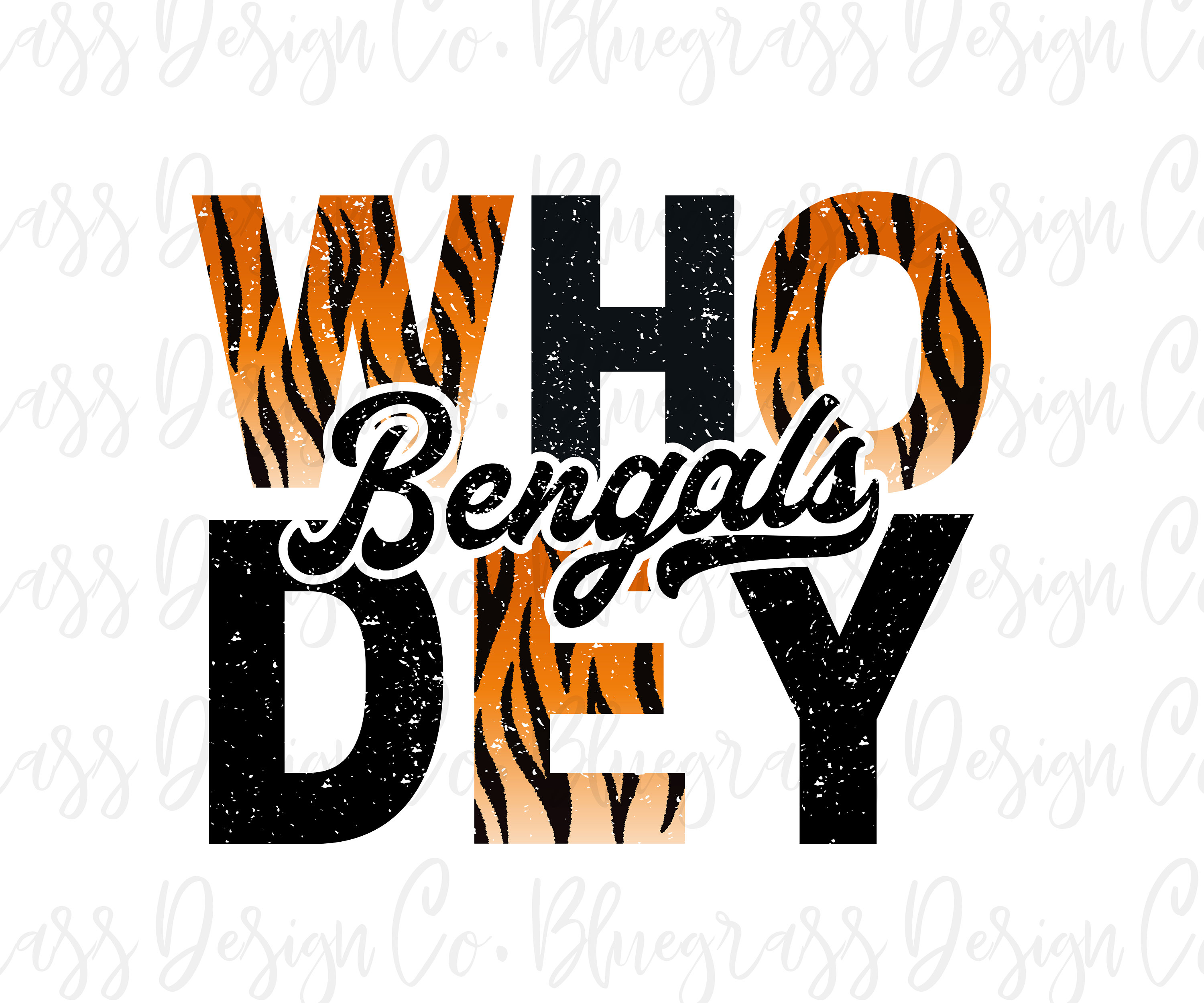 Who Dey Bengals Distressed PNG, 2 Color Options, Digital Download ...