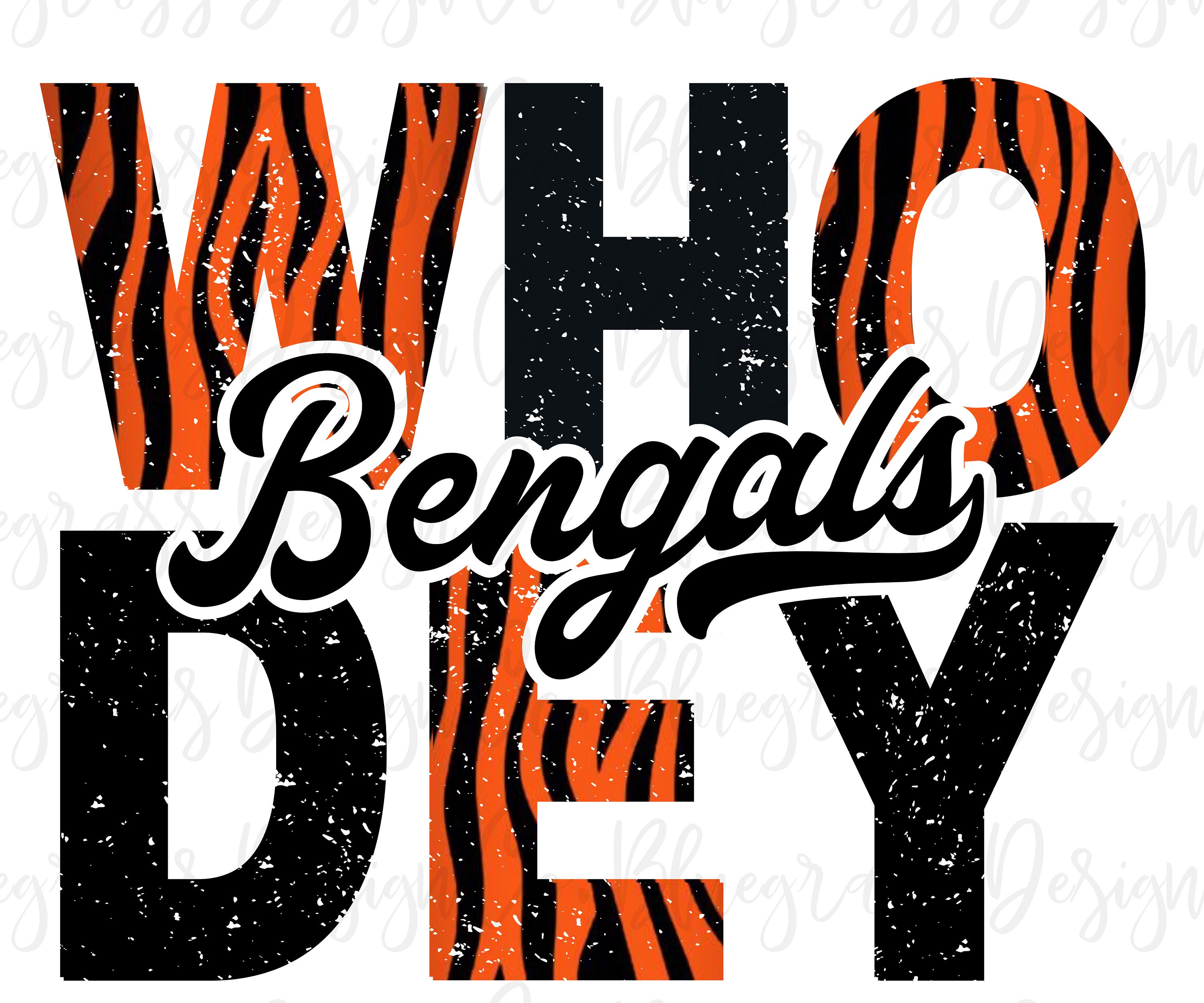 Who Dey Bengals Distressed PNG, 2 Color Options, Digital Download ...