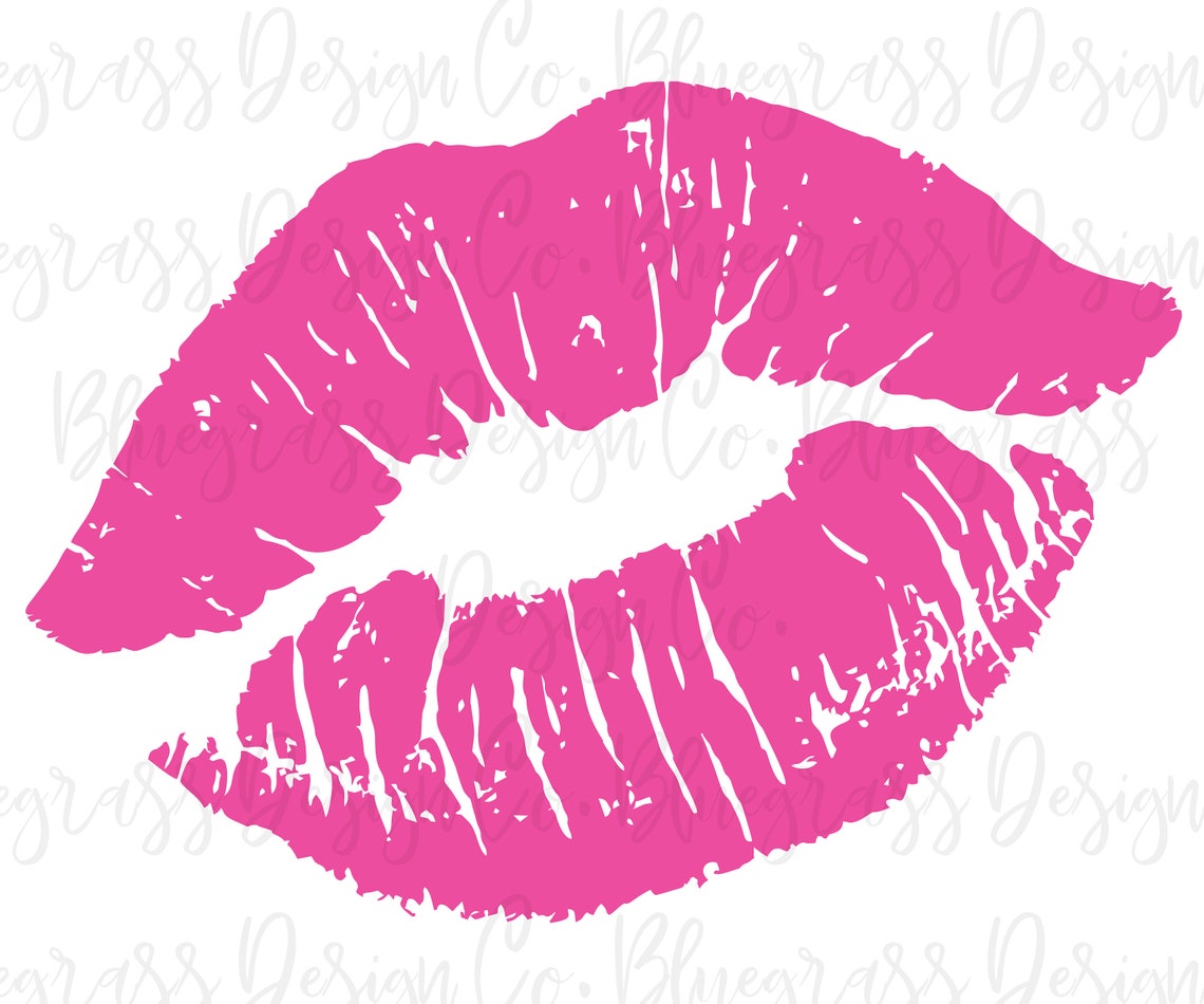 Pink Lips, Kiss, Valentines Day PNG and SVG - Etsy
