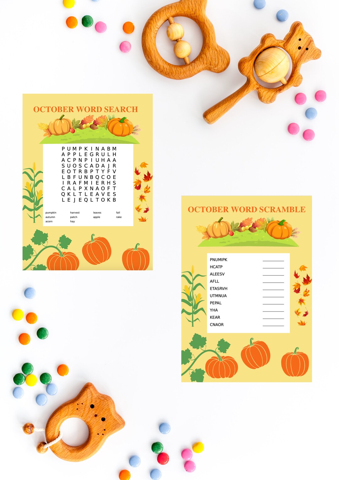 October Games Printable Word Search Word Scramble Kid Games Printable ...
