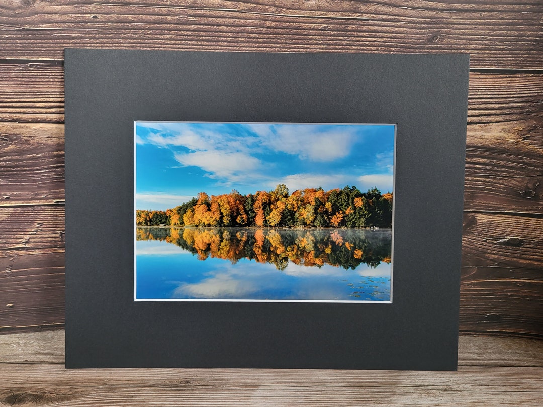 Fall on the Lake Photo, 5 in X 7 in Matted Photo Print, Autumn ...
