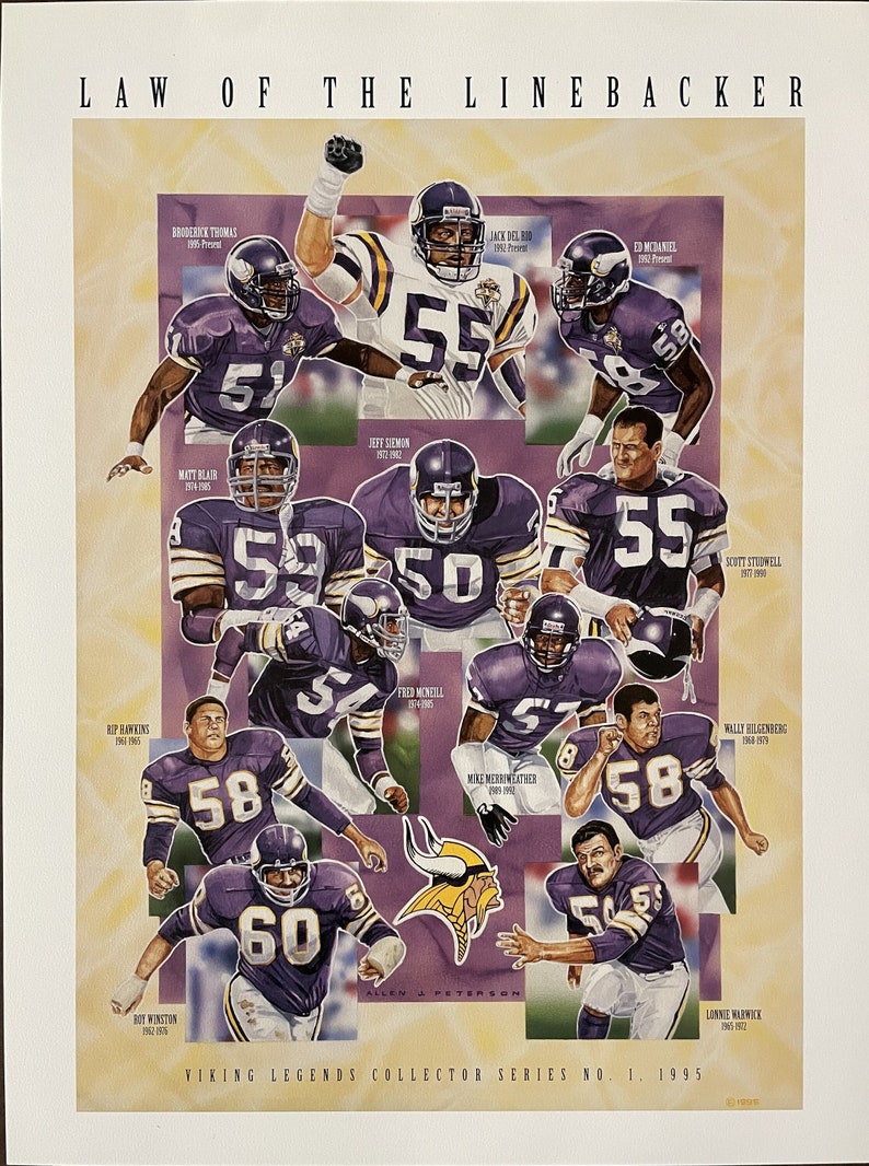 Vikings Legends Collector Series #1 "law of the Linebacker" - Etsy