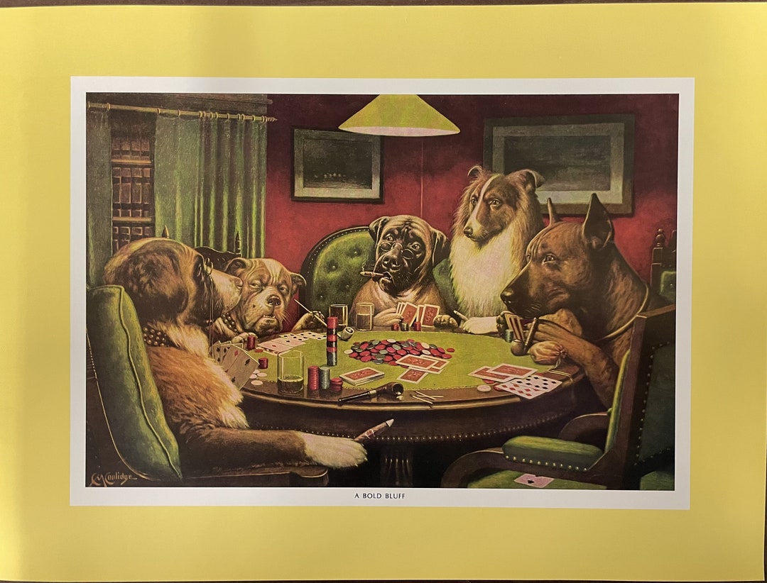 Early Print Dogs Playing Poker - "a BOLD Move" - Etsy