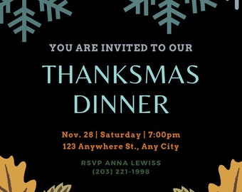 Thanksmas Party Invitation - Etsy