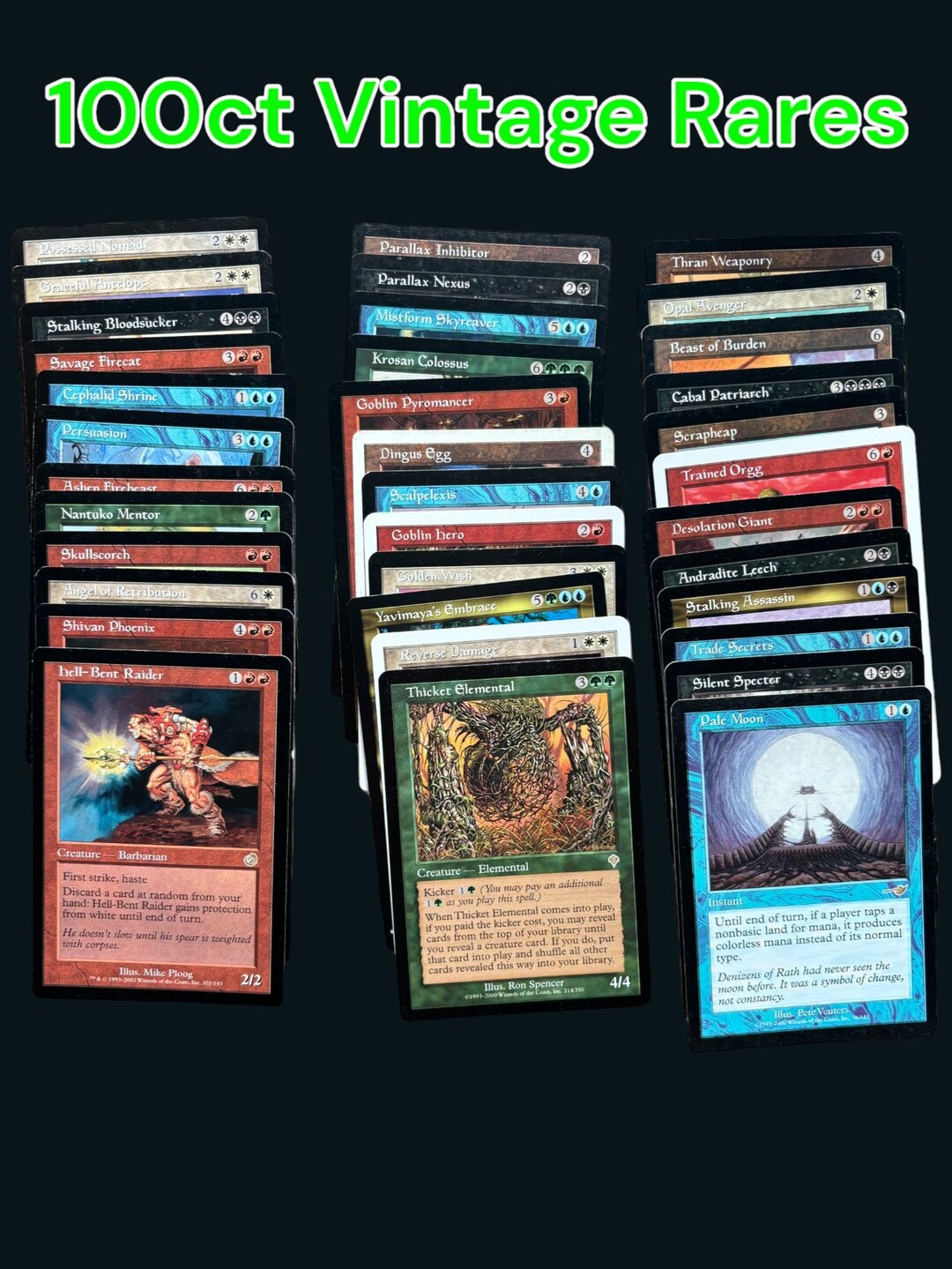 Lot of 100 Vintage Rares ONLY MAGIC the Gathering MTG New Style Borders ...