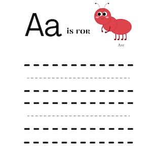 A-Z Practice Handwriting Printable Pages With Adorable Cartoon - Etsy