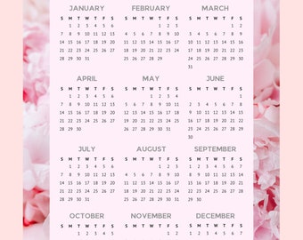 Cute Printable Calendar 2024, Monthly Planner 2024, Daily 2024 Digital ...