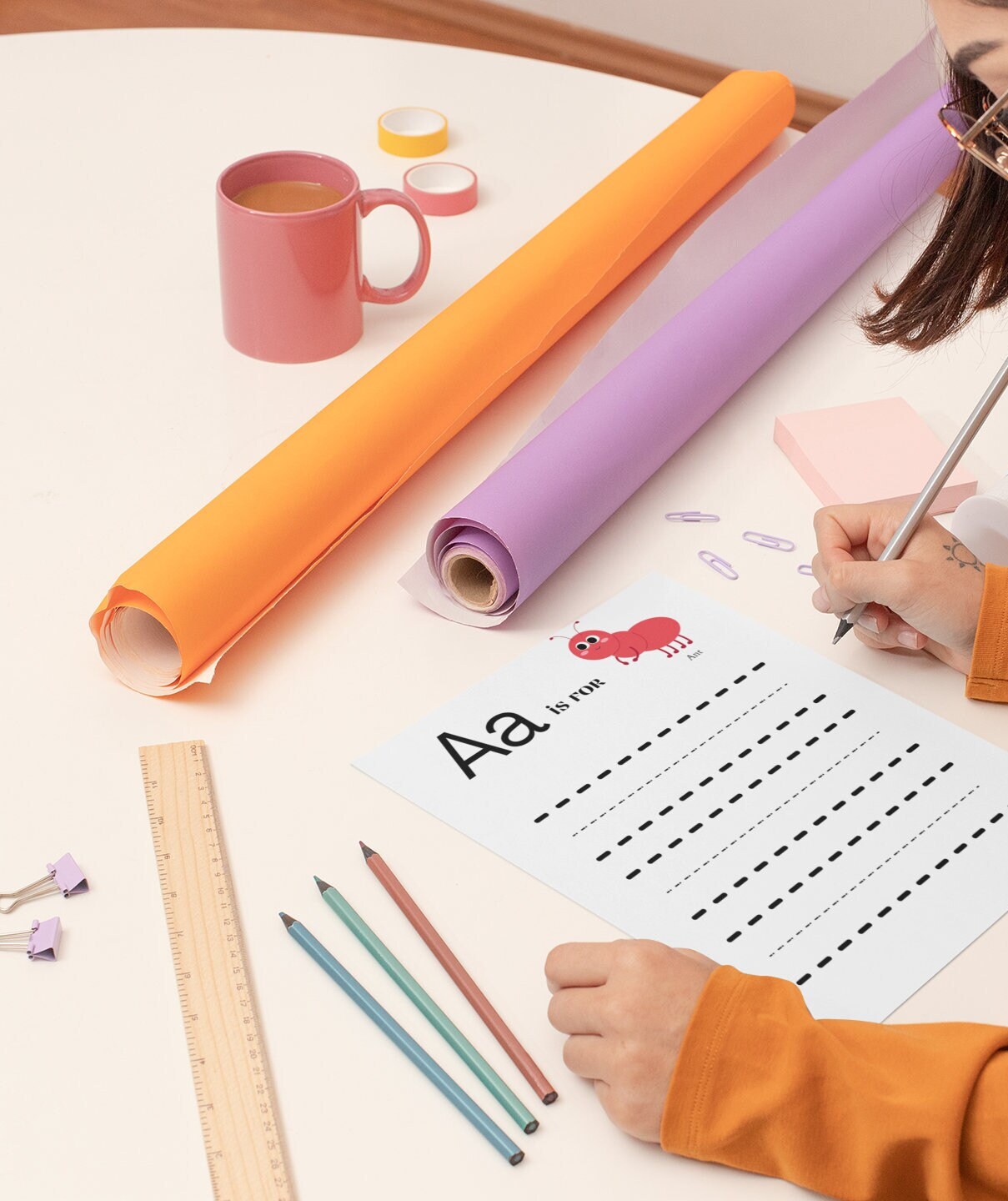 A-Z Practice Handwriting Printable Pages With Adorable Cartoon - Etsy