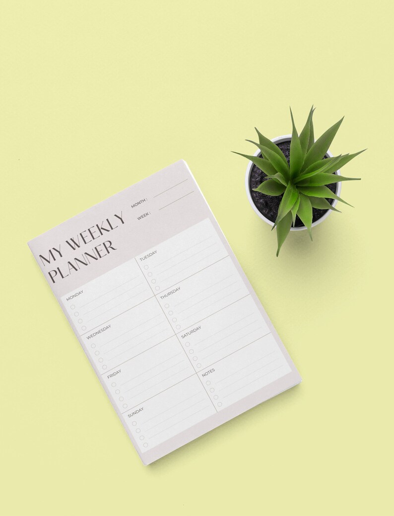 Cute White and Pink Weekly Planner Digital Downloadable - Etsy