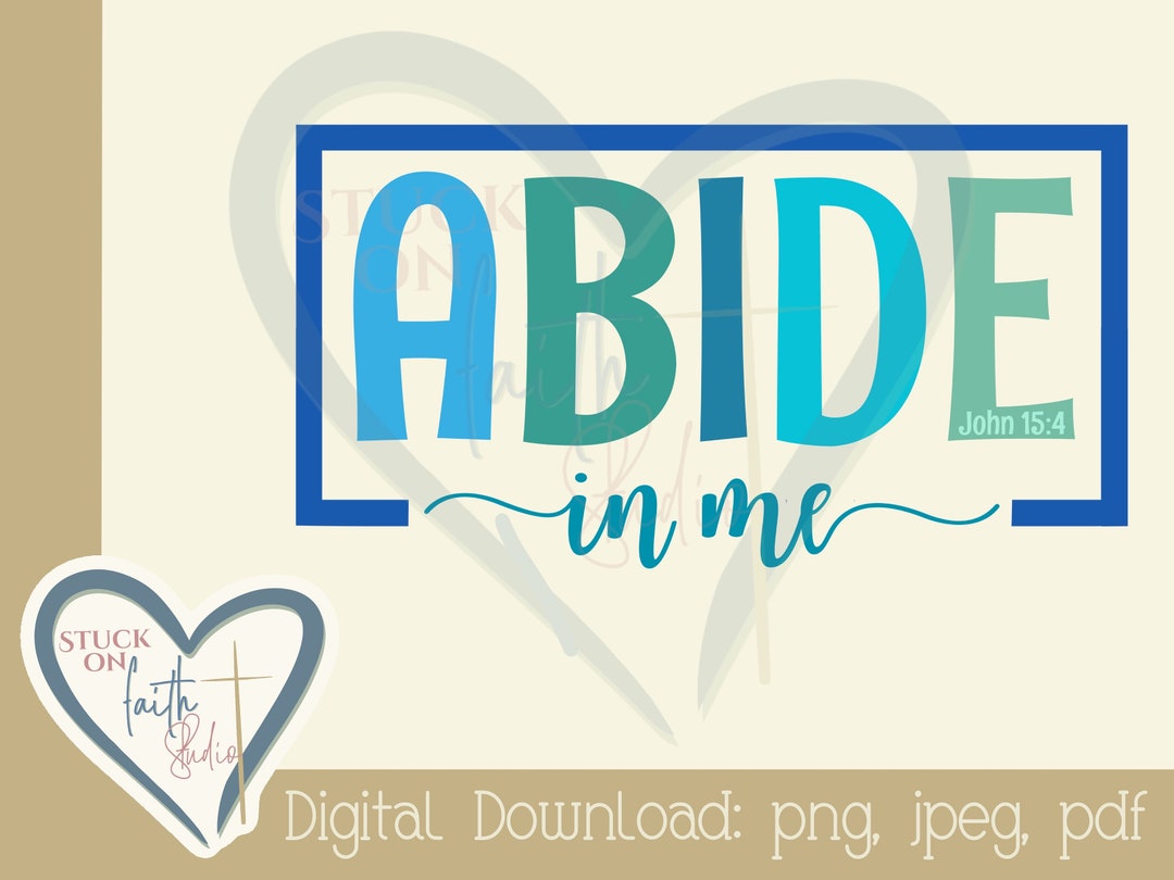 Abide - Blue Watercolor -digital Download, Clip Art, Use for Stickers ...